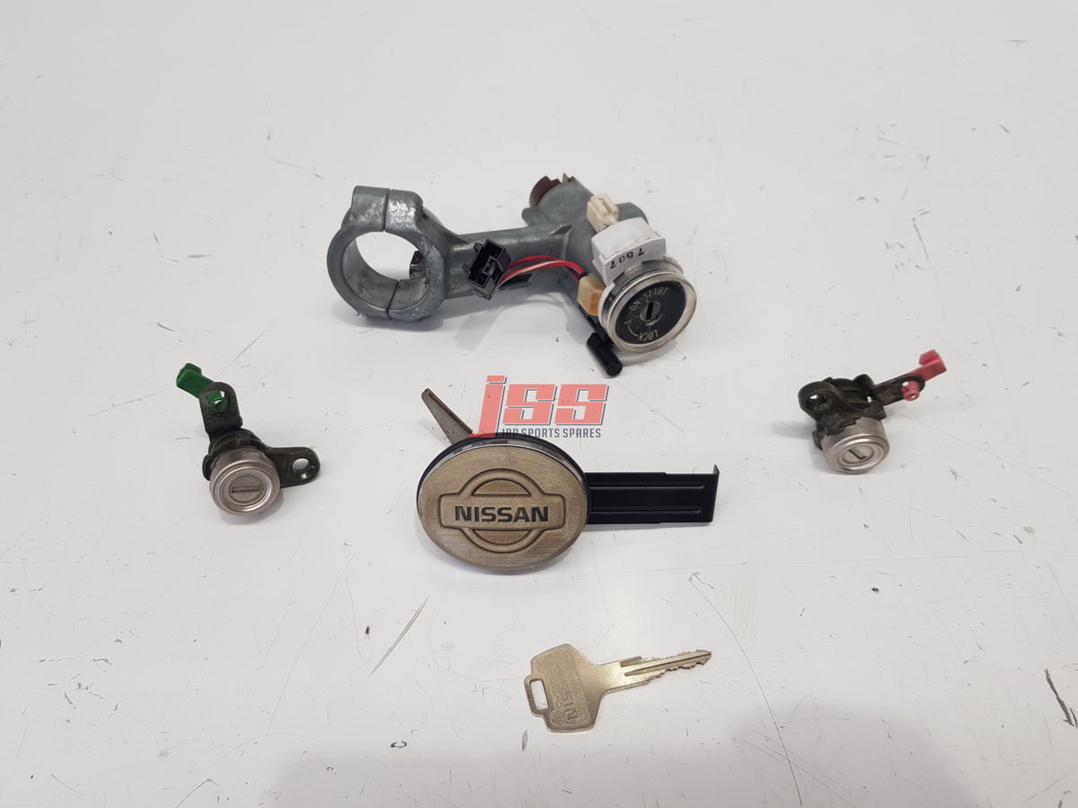 NISSAN SKYLINE R33 IGNITION BARREL DOOR LOCKS BOOT LOCK SET ECR33 MANU ...