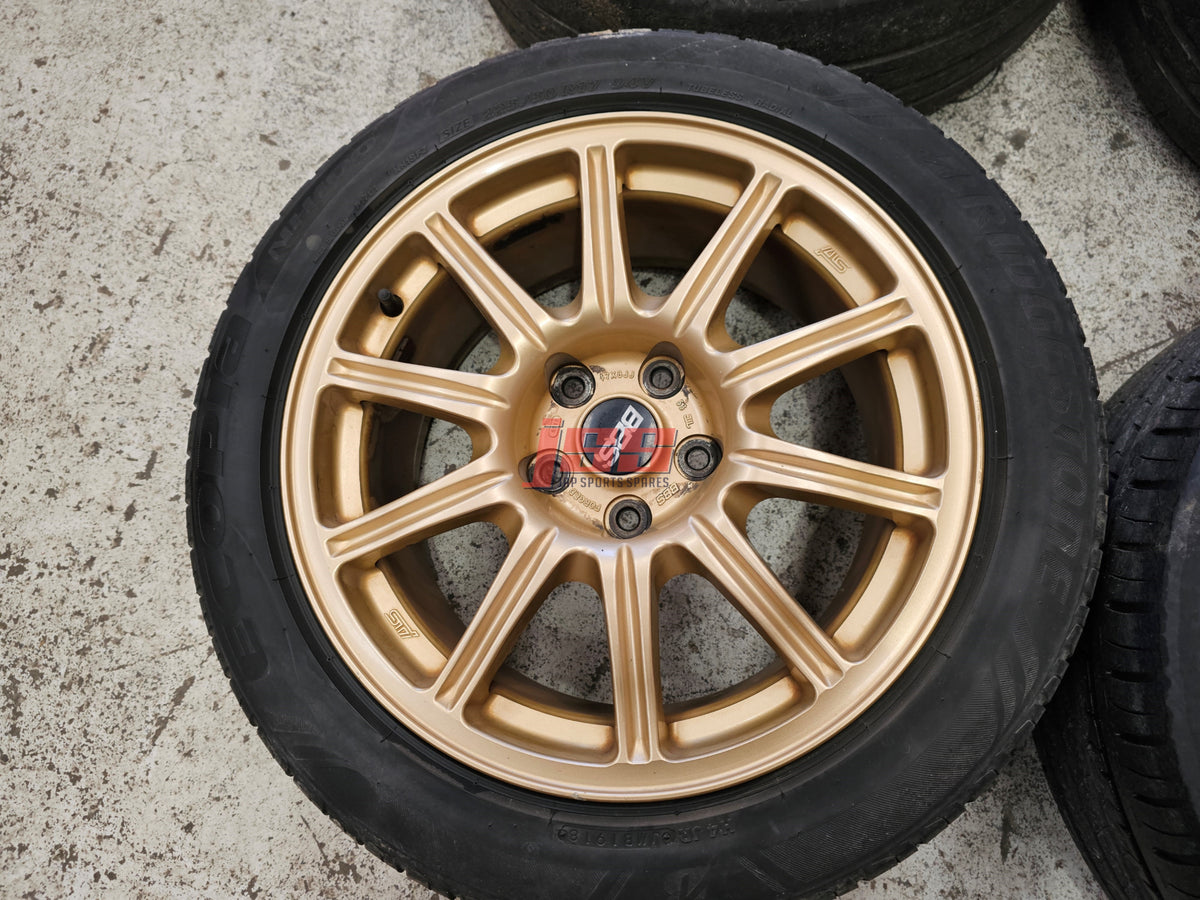SUBARU IMPREZA WRX STI BBS WHEELS GDB 17X8 STANDARD RIMS 5X114.3 OFF S ...
