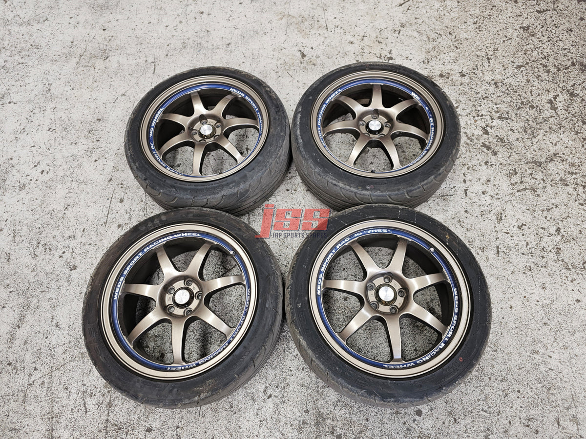 WEDS SPORT RACING WHEELS RIMS 17 INCH 17.5 5X100 JAPAN WRX GC8 OFF SET ...