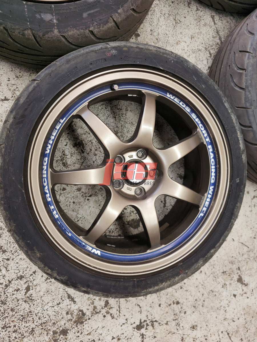 WEDS SPORT RACING WHEELS RIMS 17 INCH 17.5 5X100 JAPAN WRX GC8 OFF SET ...