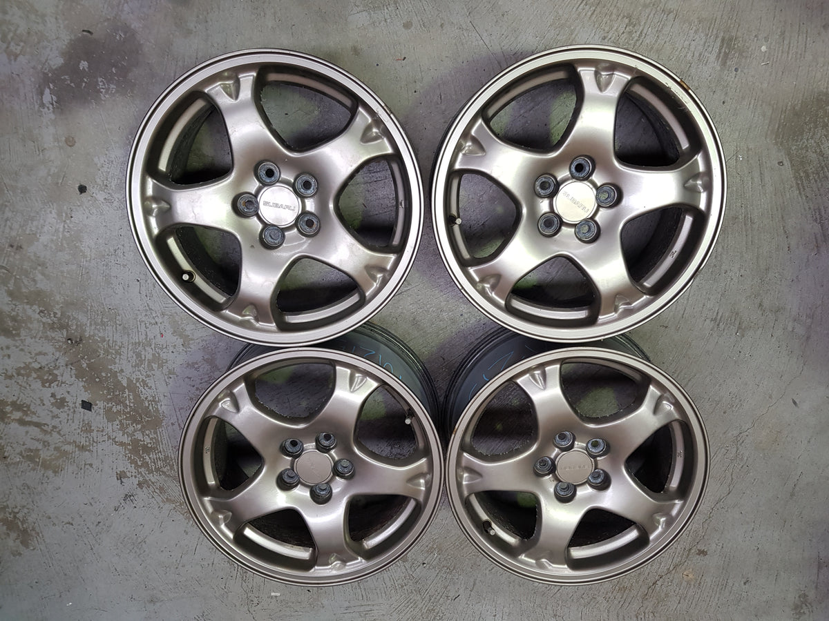 SUBARU IMPREZA WRX STI WHEELS GC8 16X7 OFFSET 53 STANDARD RIMS 5X100 ...