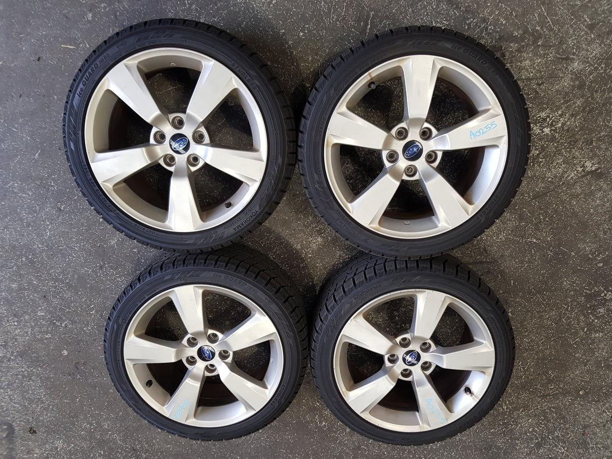 SUBARU WRX STI WHEELS 18X8.5 OFFSET 55 5x114.3 GVB GRB SILVER TYPE ...