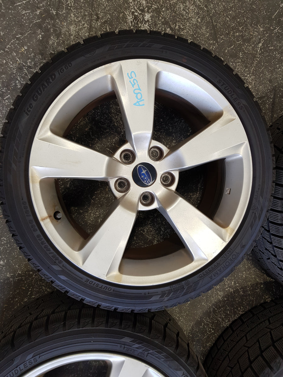 SUBARU WRX STI WHEELS 18X8.5 OFFSET 55 5x114.3 GVB GRB SILVER TYPE ...